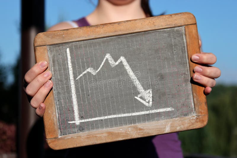 Downward graph stock photo. Image of production, negative - 106603968