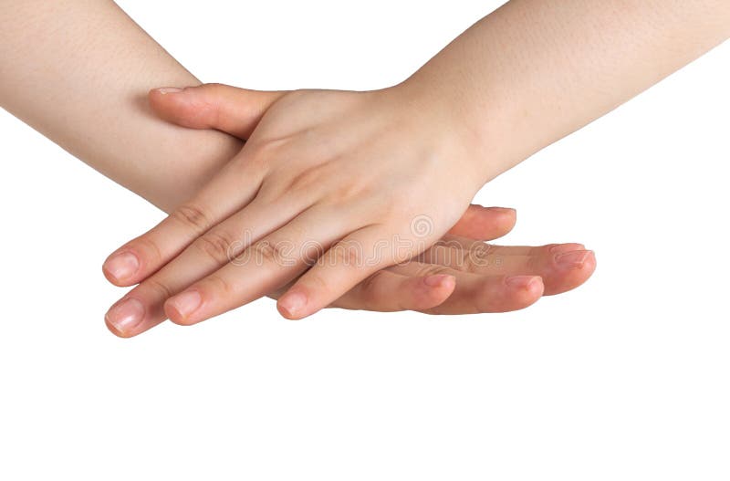 Downward Hand in Front of the White Background Stock Photo - Image of ...