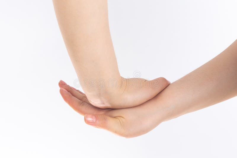 Downward Hand in Front of the White Background Stock Photo - Image of ...