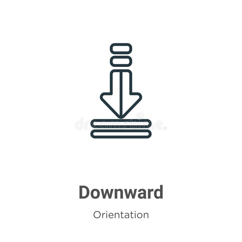 Downward Outline Vector Icon. Thin Line Black Downward Icon, Flat ...
