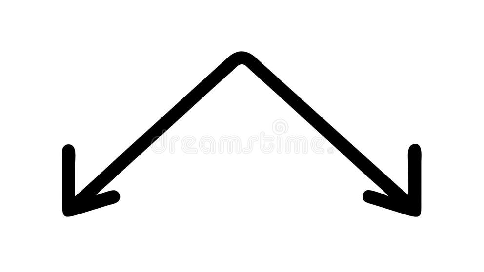 Downward Pointing V Shape Arrow Icon, Vector Design Generative AI Stock ...