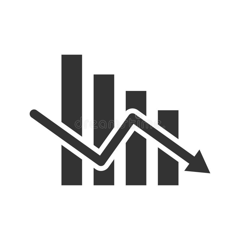 Downward report icon stock vector. Illustration of decrease - 214658476