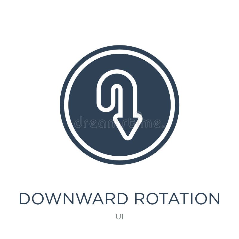Downward Rotation Icon in Trendy Design Style. Downward Rotation Icon ...