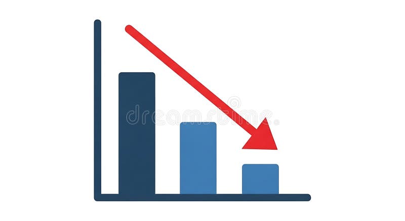 Downward Trend Chart with Red Arrow Stock Image - Illustration of report, market: 420298019