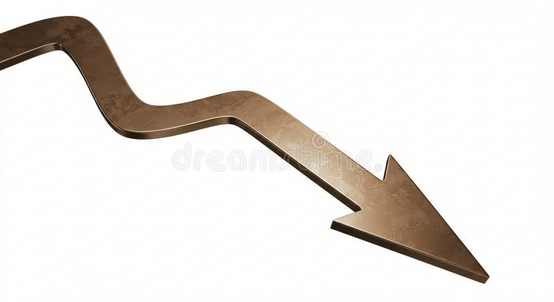 Downward Trending Arrow Shows Decline or Decrease Stock Illustration ...
