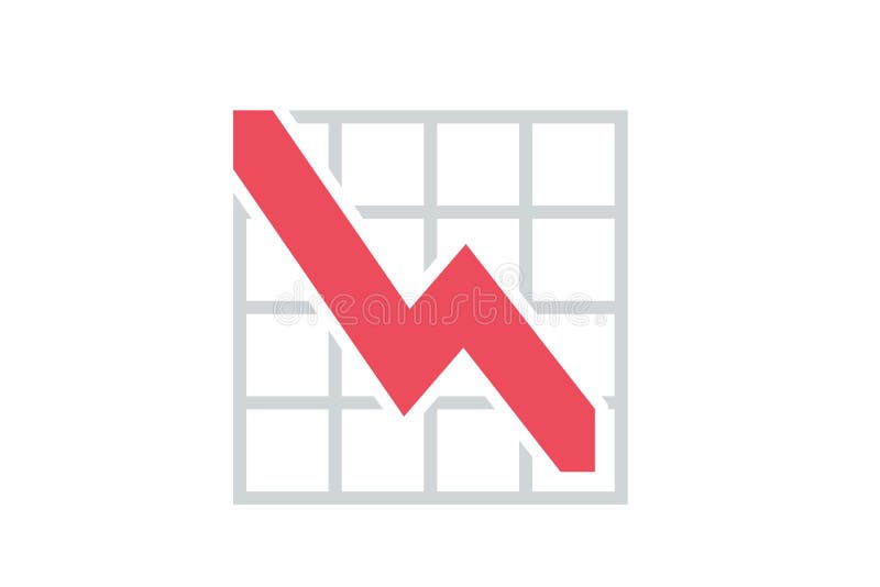 Downward Trending Red Arrow Graphic Resource Stock Illustration ...