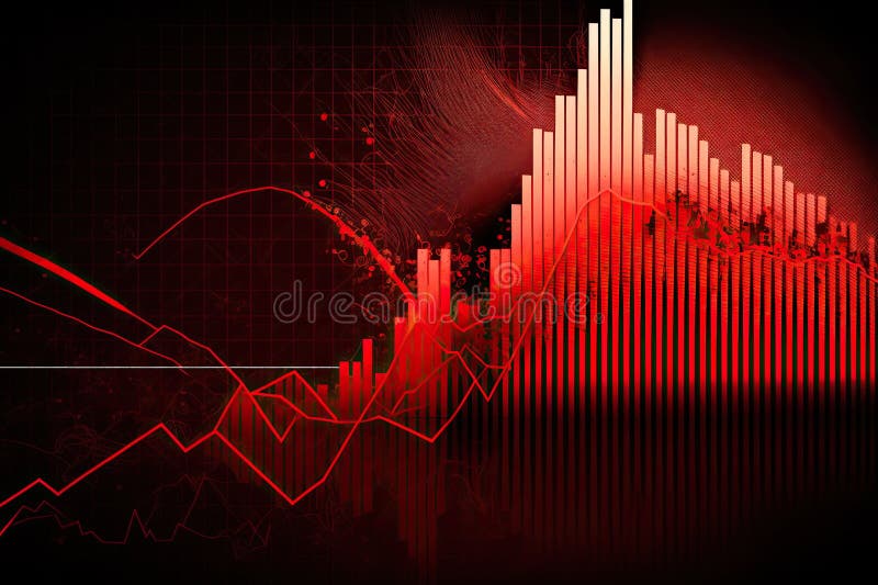 A Downward Trending Red Graph Stock Illustration - Illustration of ...