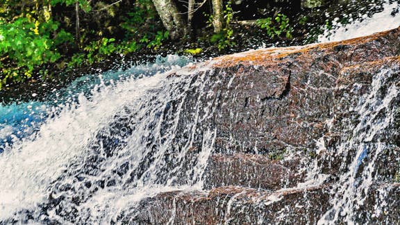 A Downward View of a Cascade Stock Image - Image of woodland, view ...