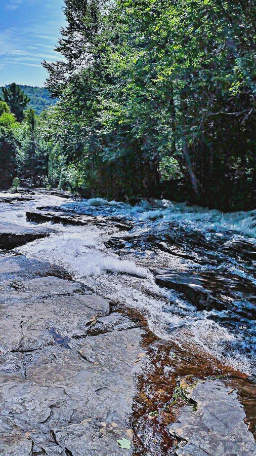 A Downward View of a Cascade Stock Photo - Image of plant, motion ...