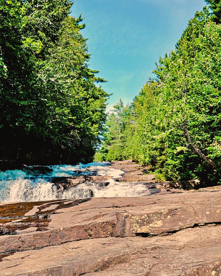 A Downward View of a Cascade Stock Image - Image of tree, undefined ...