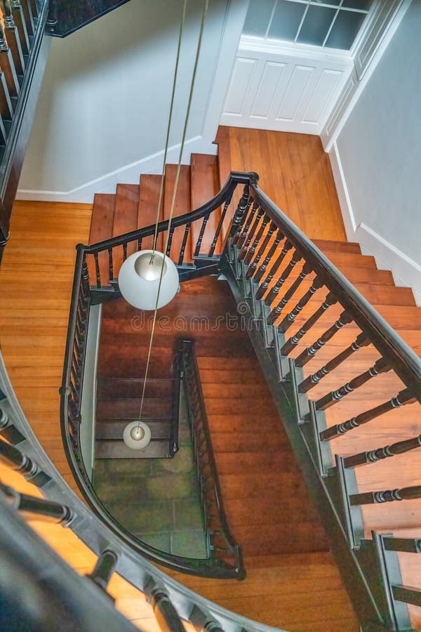 Downward View of Old Stairs in Ancient European House Stock Photo ...