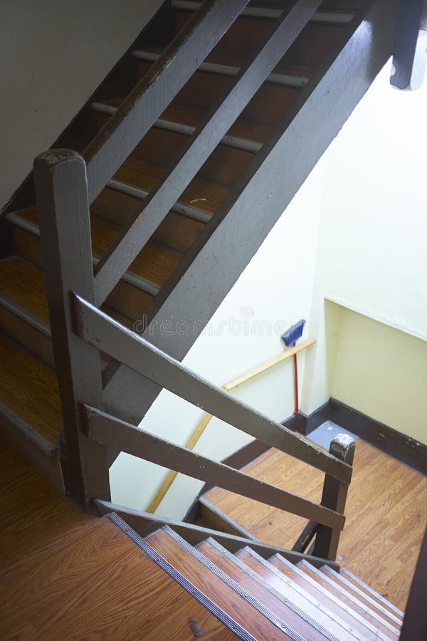 Downward View of Staircase in Old Office Building Stock Image - Image ...