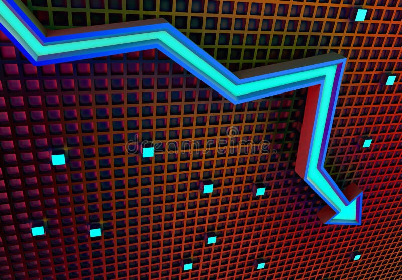 Downwards Diagram stock illustration. Illustration of graph - 7072722