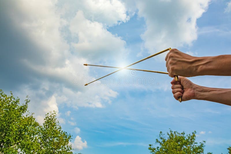 Dowsing with Metal Indicator L Rods in Hands. Modern Dowser Tool Stock ...