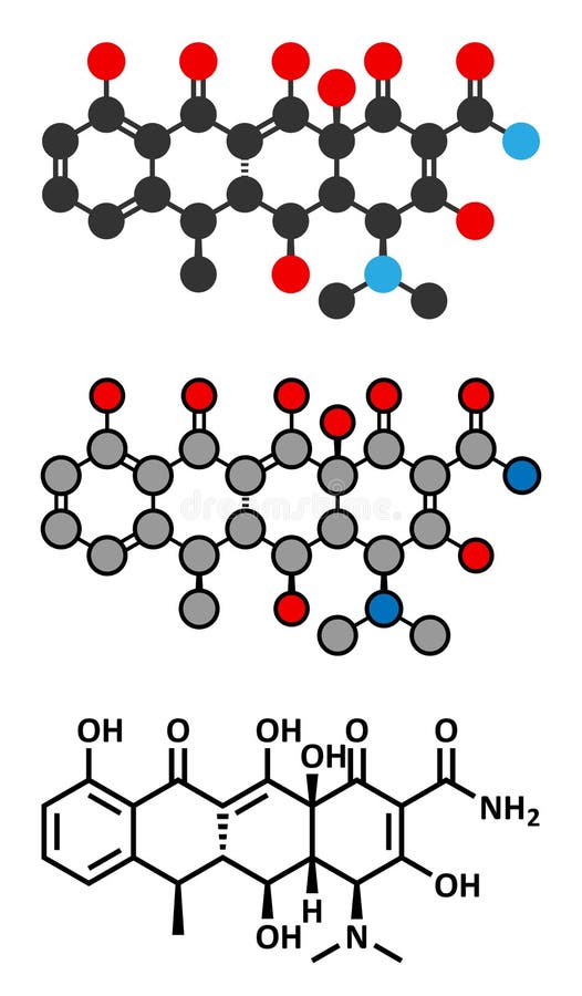 Doxycycline Molecule 3d Molecular Structure Ball And Stick Model