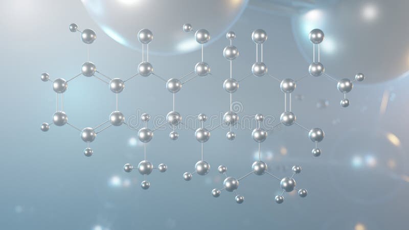 Doxycycline Molecular Structure 3d Model Molecule Broad Spectrum