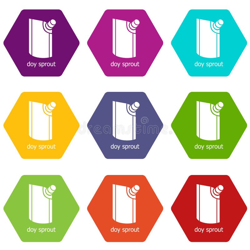 Doy Pack Icons Set 9 Vector Stock Vector - Illustration of backgrounds ...