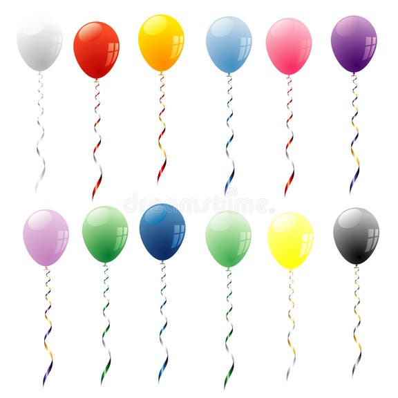 Dozen balloons stock vector. Illustration of collection - 12161193