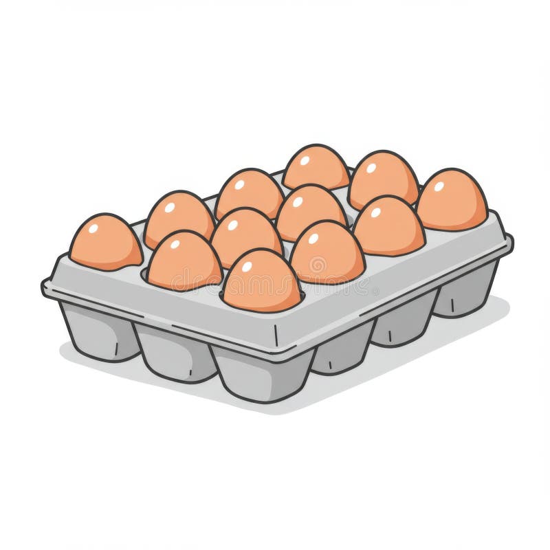 A Dozen Brown Eggs in Gray Carton, Pixel Art Illustration Stock ...