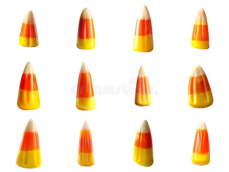 A Dozen Candy Corn Pieces in Three Rows of Four Stock Illustration ...