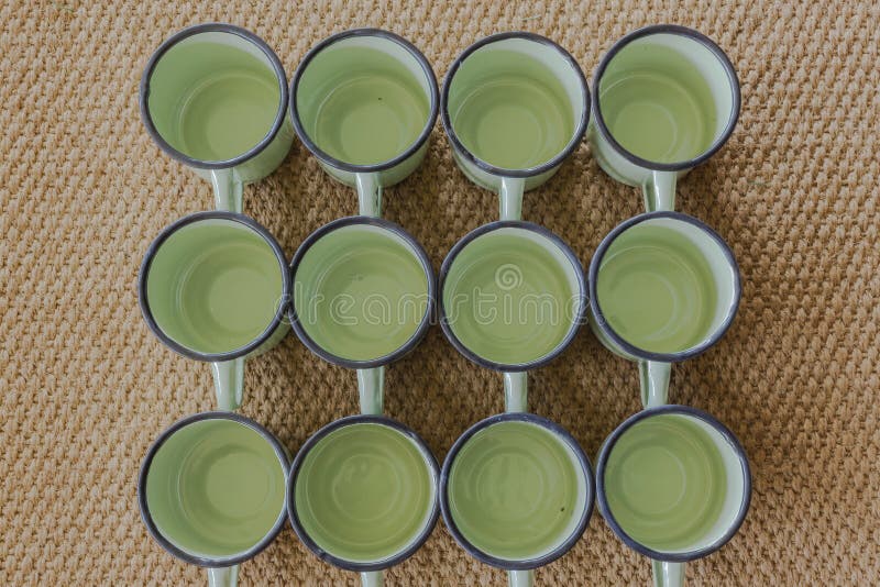 Dozen Cups Tin Metal stock image. Image of green, camping - 28304587