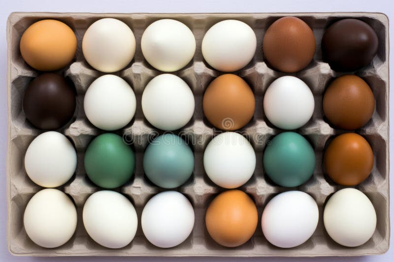 Dozen of Eggs in Carton on Table. Generative AI Stock Illustration ...