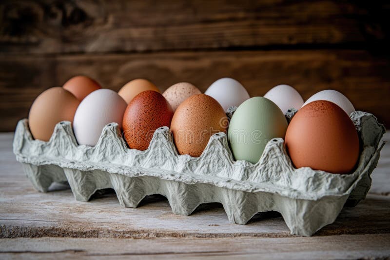 A Dozen Eggs in a Carton on a Table, Simple and Organized Food Storage ...