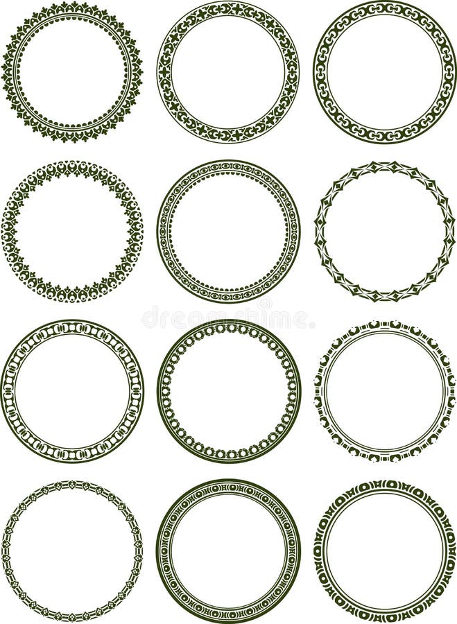 Dozen of Elegant Round Frames Stock Vector - Illustration of collection ...