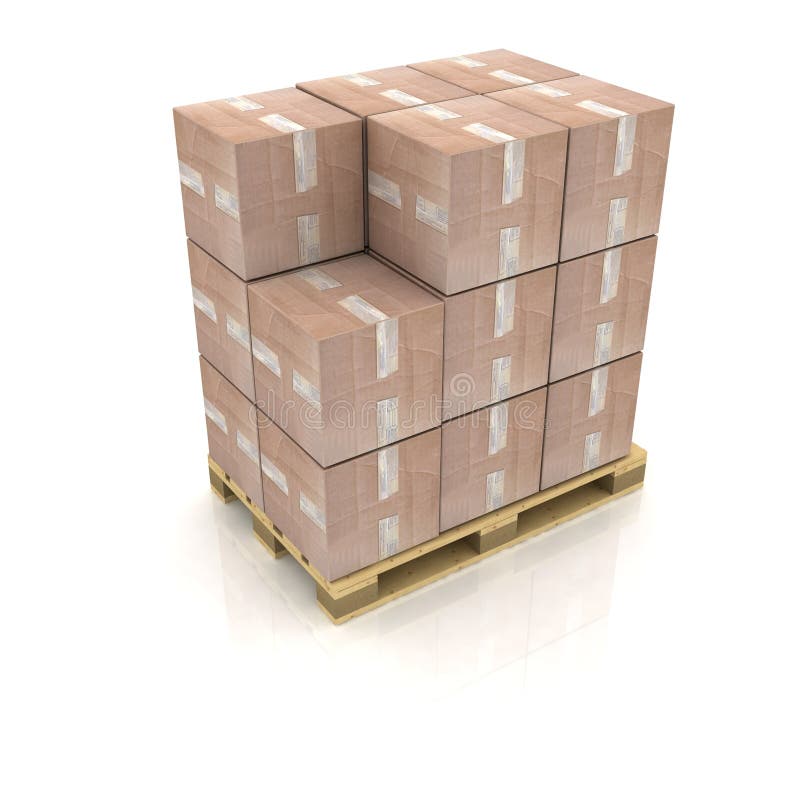 Dozen op pallet stock illustratie. Illustration of goederen - 21200312