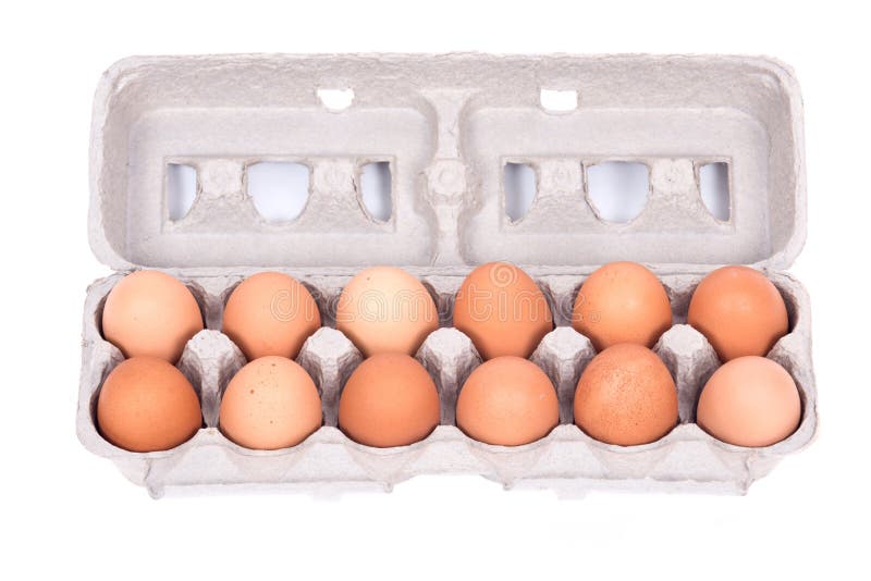 Dozen Organic Eggs in a Box Stock Image - Image of healthy, cooking ...