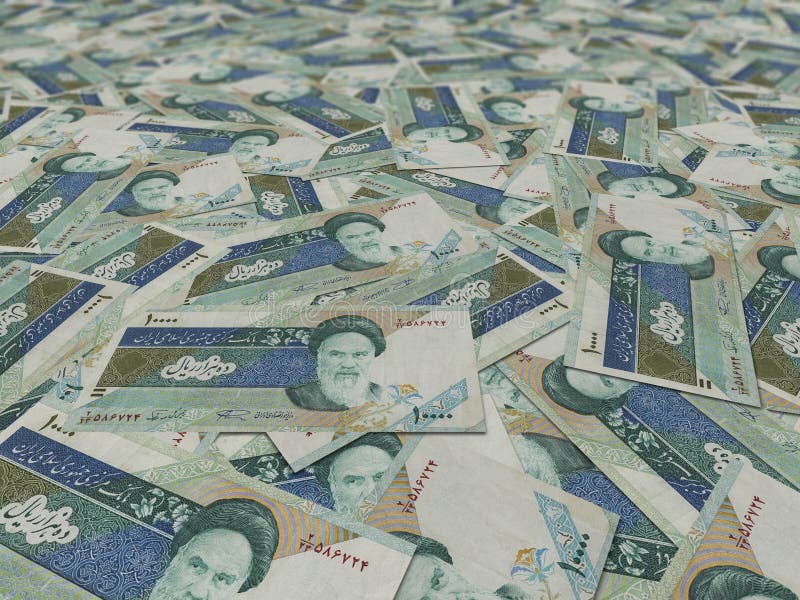 Dozens of Iranian Paper Money on the Gorund Stock Image - Image of ...