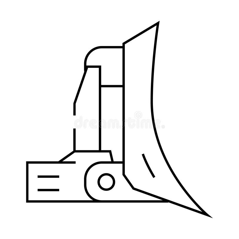 Dozer Blade Construction Vehicle Line Icon Vector Illustration Stock ...