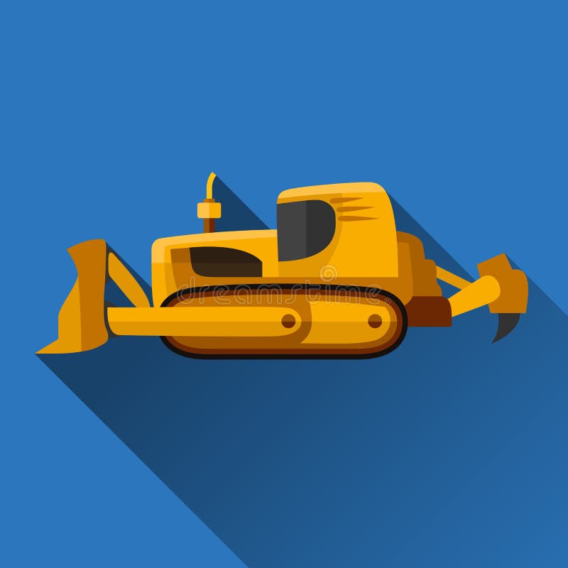 Dozer flat icon stock vector. Illustration of dozer, machinery - 54726580