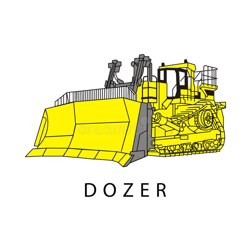 DOZER HEAVY EQUIPMENT BULLDOZER VECTOR Stock Vector - Illustration of ...