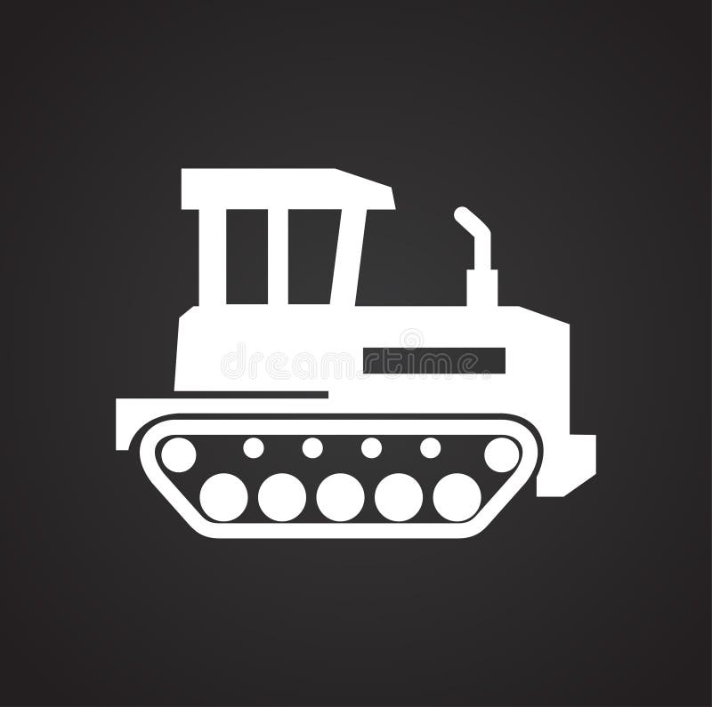 Dozer Icon on Black Background for Graphic and Web Design, Modern ...