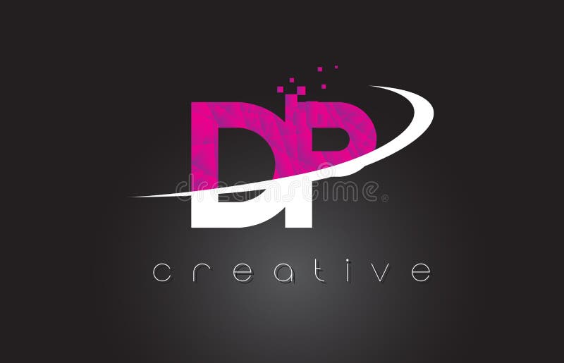DP D P Creative Letters Design with White Pink Colors Stock Vector ...