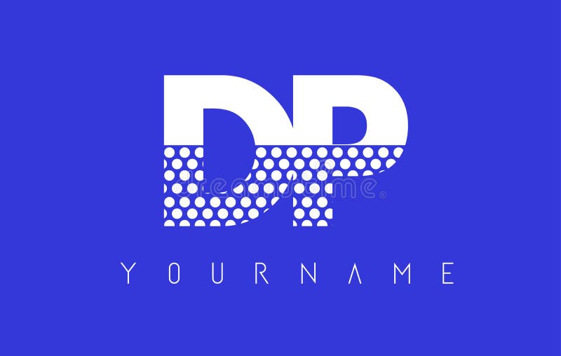 DP D P Dotted Letter Logo Design with Blue Background. Stock Vector ...