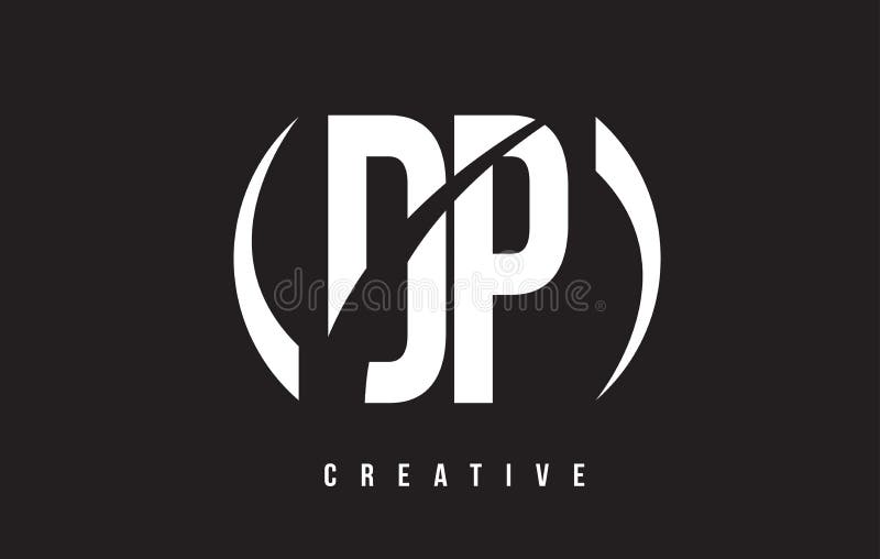 DP D P White Letter Logo Design with Black Background. Stock Vector ...
