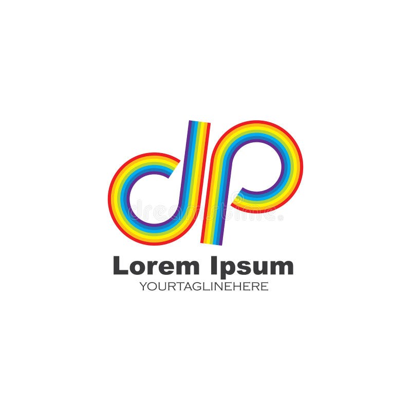 Dp Letter Rainbow Concept Logo Icon Illustration Vector Stock Vector ...