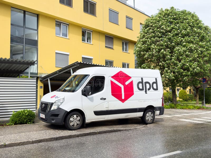Dpd Delivery Van Parked Outside Yellow Building on Rainy Day Editorial ...