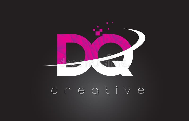 DQ D Q Creative Letters Design with White Pink Colors Stock Vector ...