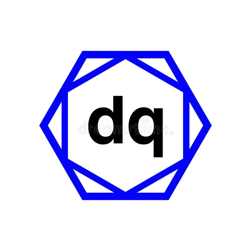 DQ Hexagon Typography Monogram. DQ Lettering Icon Stock Vector ...