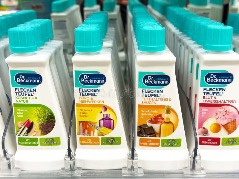 Dr. Beckmann Stain Remover Bottles on Store Shelf with Various Formulas ...
