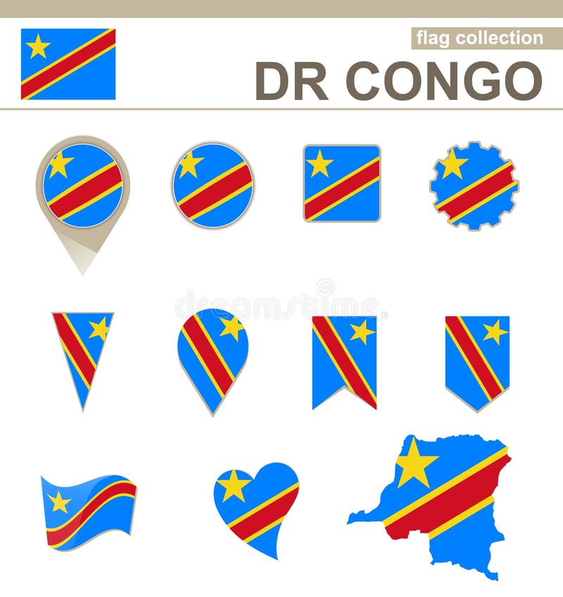 DR Congo Flag Collection stock vector. Illustration of democratic ...