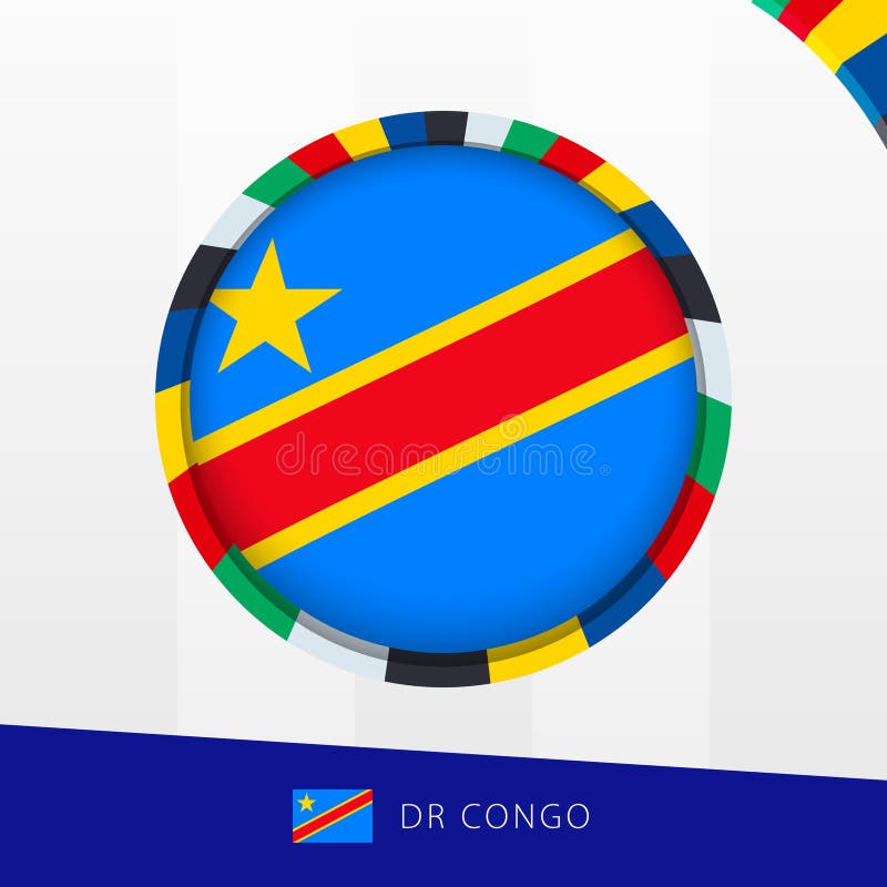 DR Congo Flag with Colorful Circle Border Stock Vector - Illustration ...