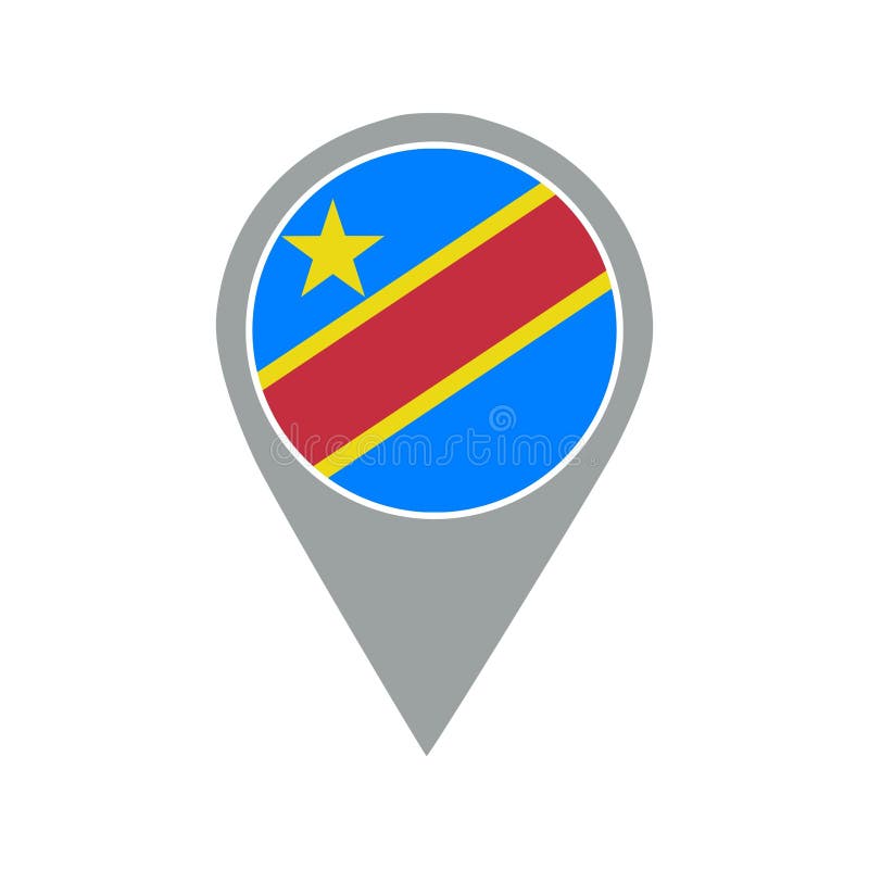 DR Congo flag location pin stock vector. Illustration of sign - 339641140