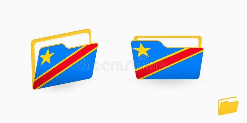 DR Congo Flag on Two Type of Folder Icon Stock Illustration ...