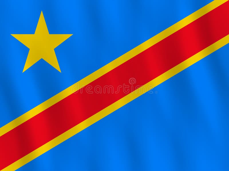 DR Congo Flag with Waving Effect, Official Proportion Stock Vector ...