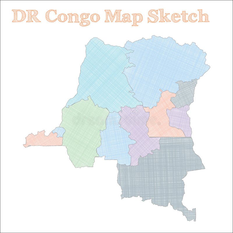 DR Congo map. stock vector. Illustration of drawn, discover - 135461518