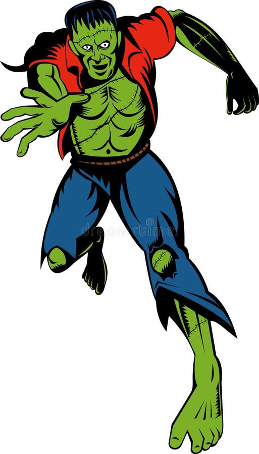 Cartoon green Frankenstein stock vector. Illustration of green - 33532372